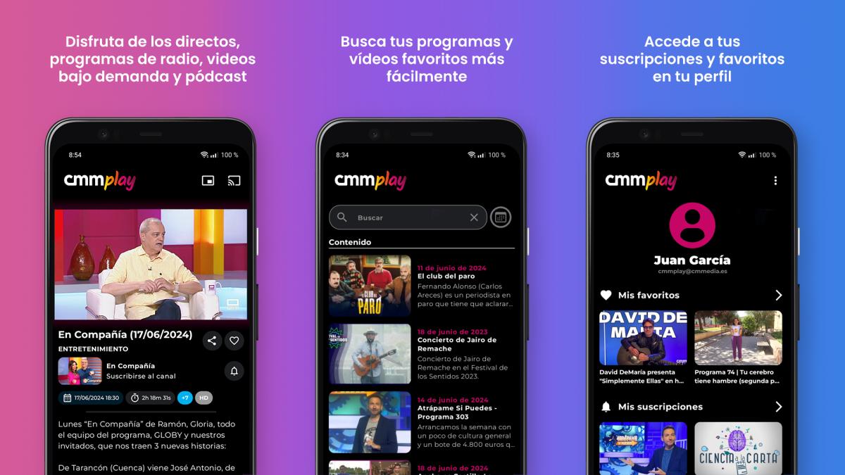 La app de CMMPlay actualiza su diseño e incorpora nuevas funciones para los usuarios